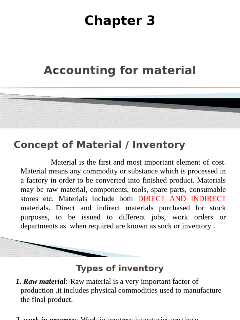 Chapter 3 Accounting For Material | PDF | Inventory | Goods