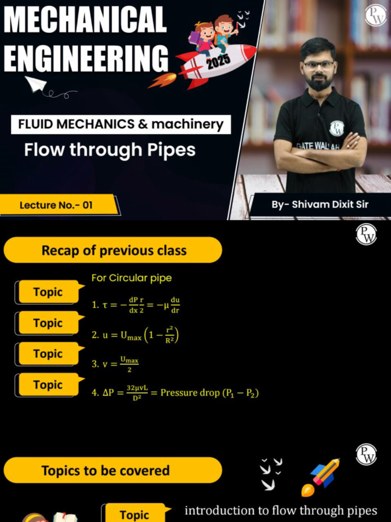 Flow Through Pipes 01 - Class Notes | PDF