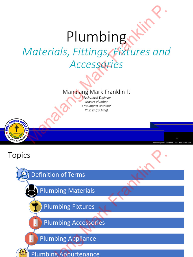 Module 3 Plumbing Materials 1 | PDF | Pipe (Fluid Conveyance) | Plumbing