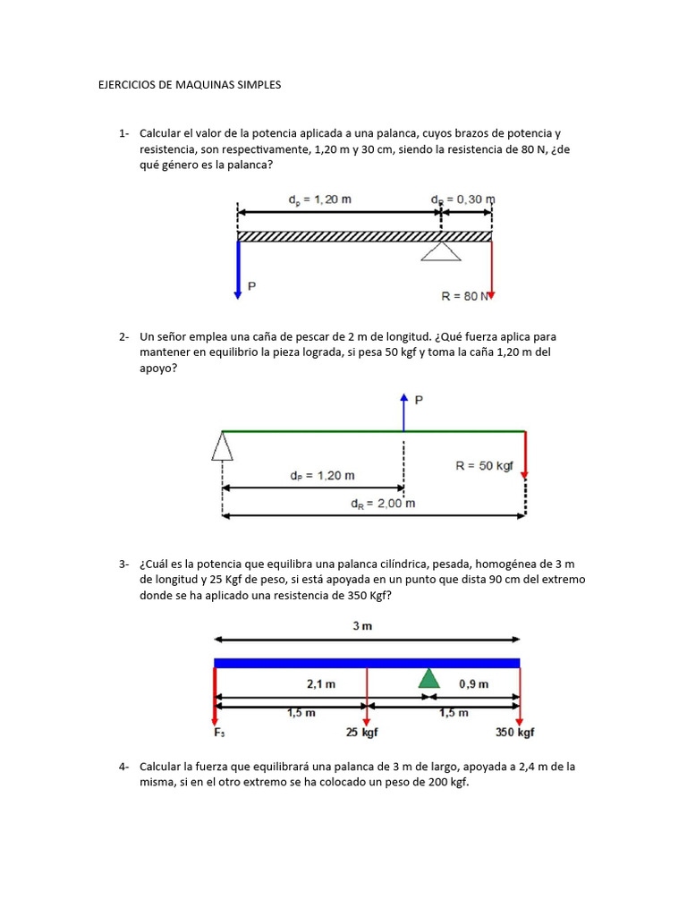 TP8 Ejercicios Maquinas Simples | PDF