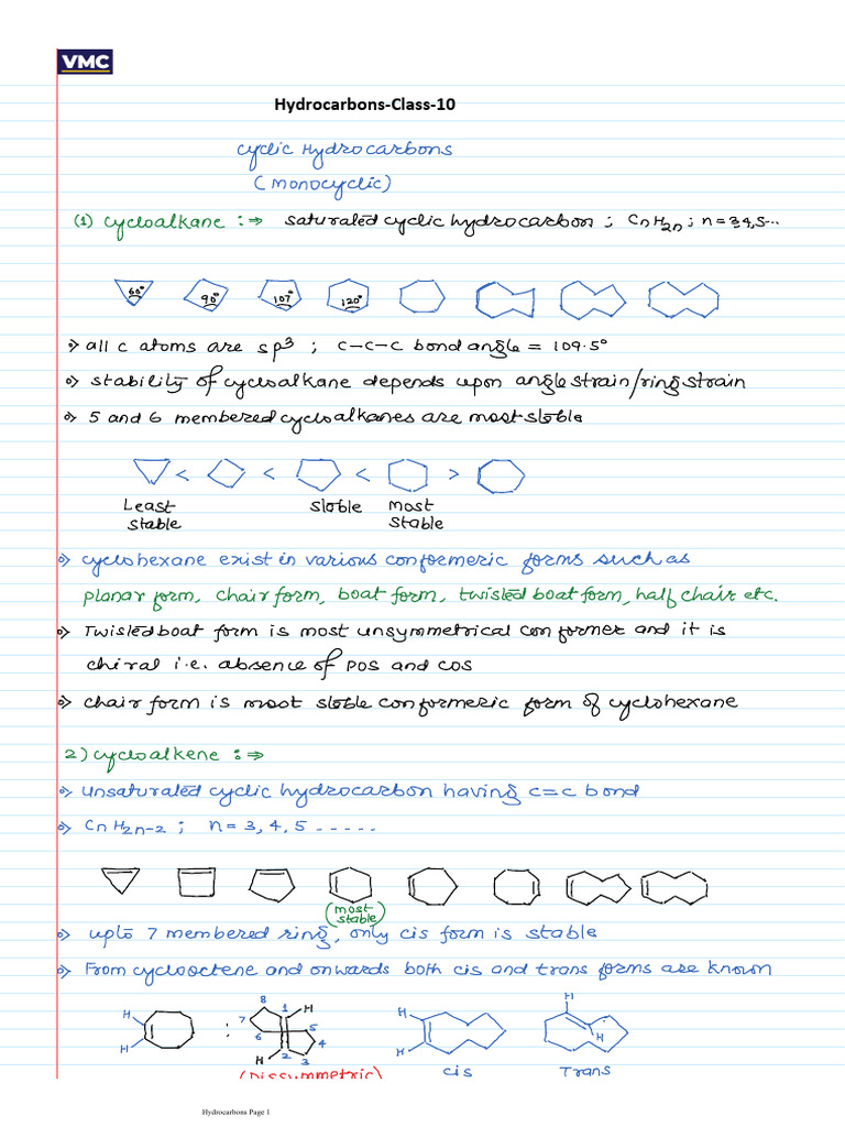 Hydrocarbons Live Class-10 Teacher Notes | PDF