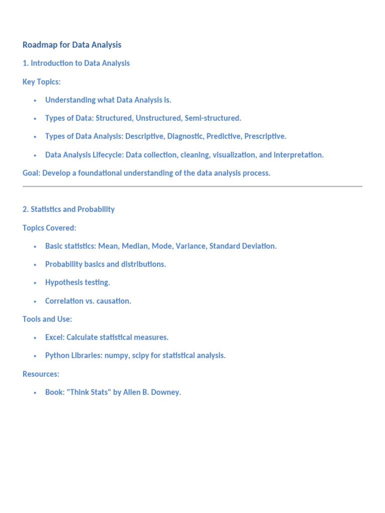 Roadmap For Data Analysis | PDF | Data Analysis | Statistics