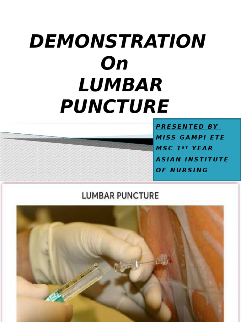 Lumbar Puncture Procedure Overview | PDF