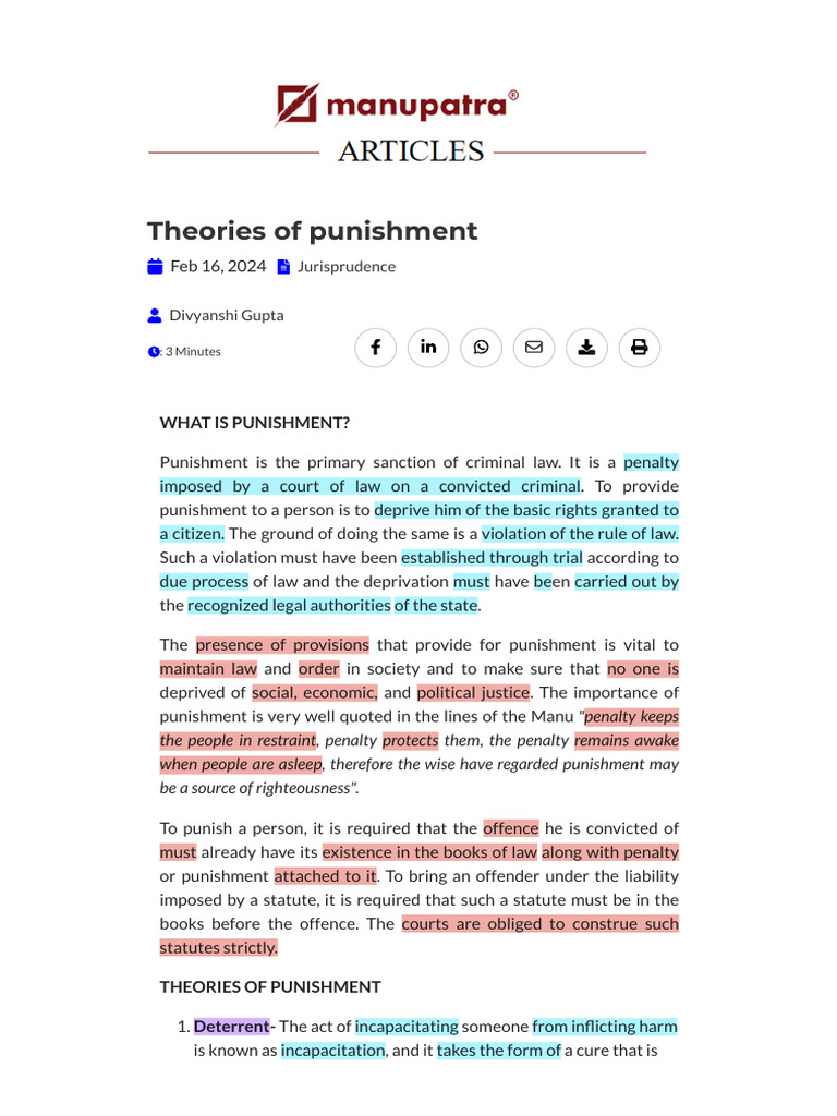 Theories of Punishment | PDF | Punishments | Crimes