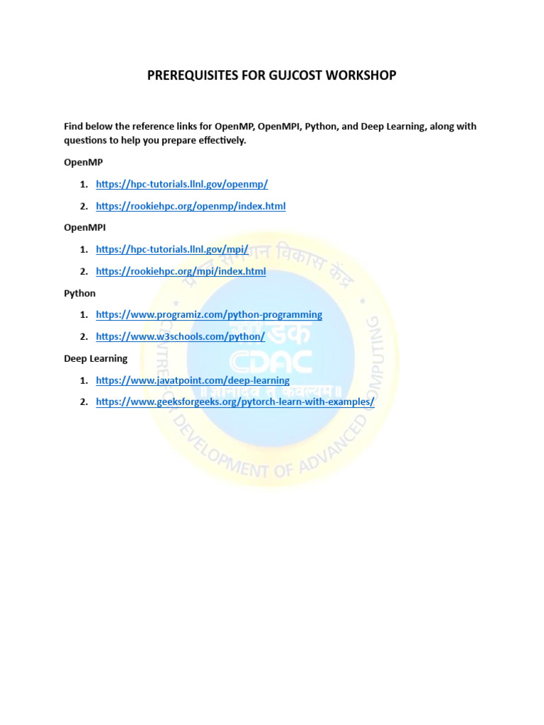Prerequisites For HPC AI Training GUJCOST | PDF | Applied Mathematics ...