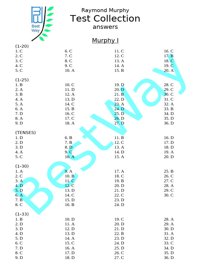Murphy test answers | PDF | Chess | Chess Theory