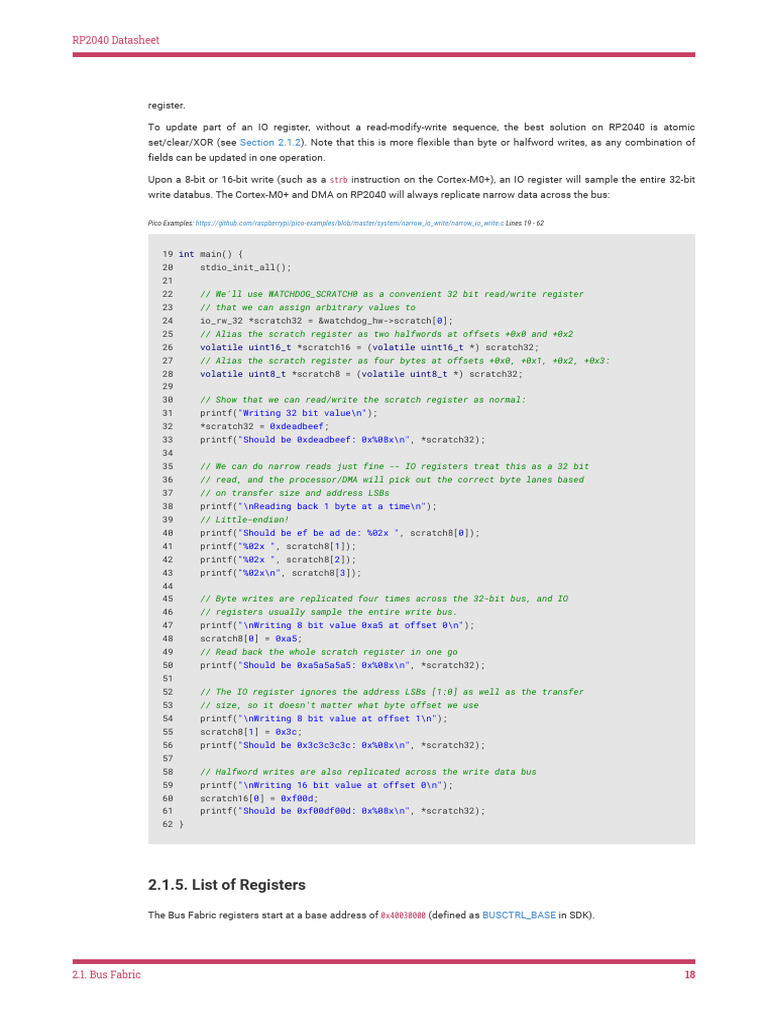 rp2040 Datasheet 19 | PDF | Bit | Computer Memory