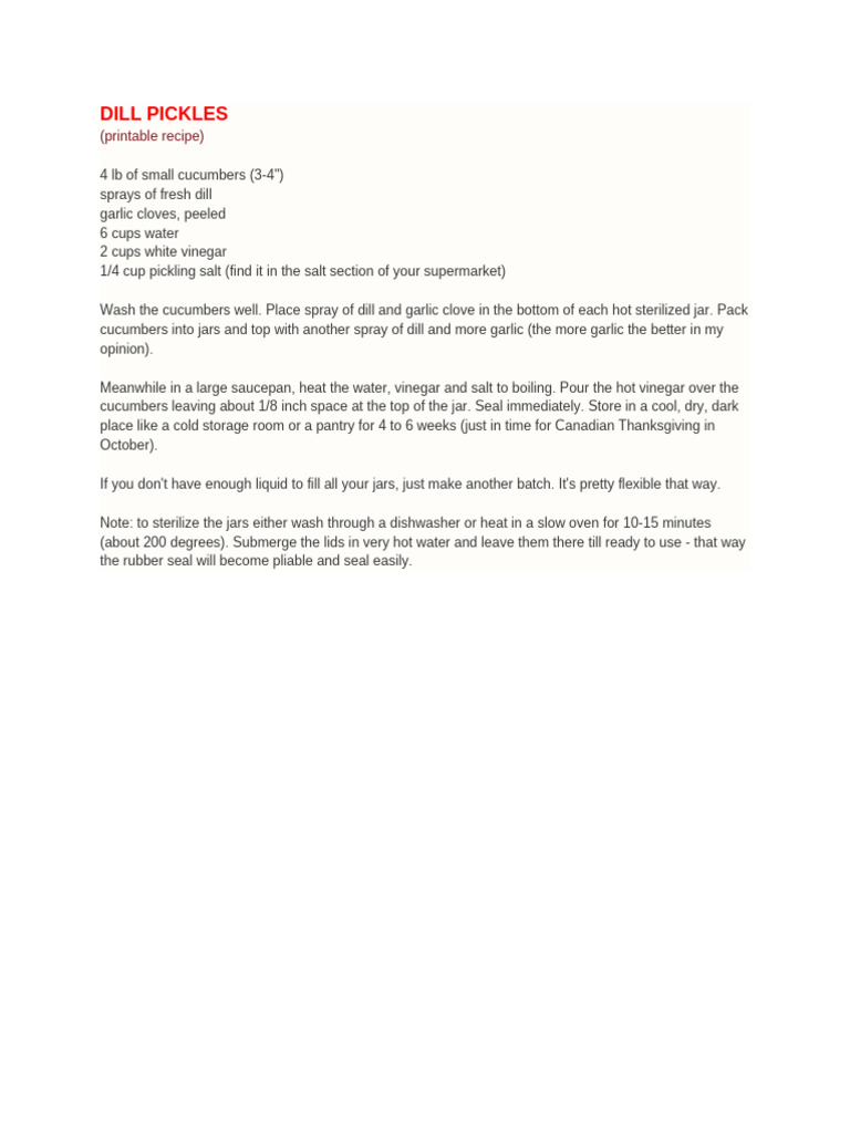 Dill Pickl | PDF
