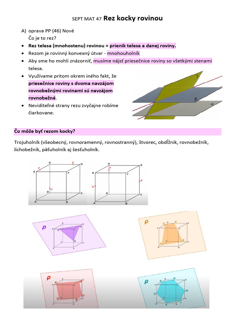 3.A MAT 47 REZY KOCKY - Úvod | PDF