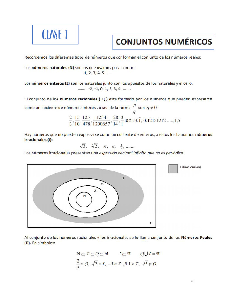 Conjuntos Numericos + Soluciones. | PDF | Decimal | Aritmética