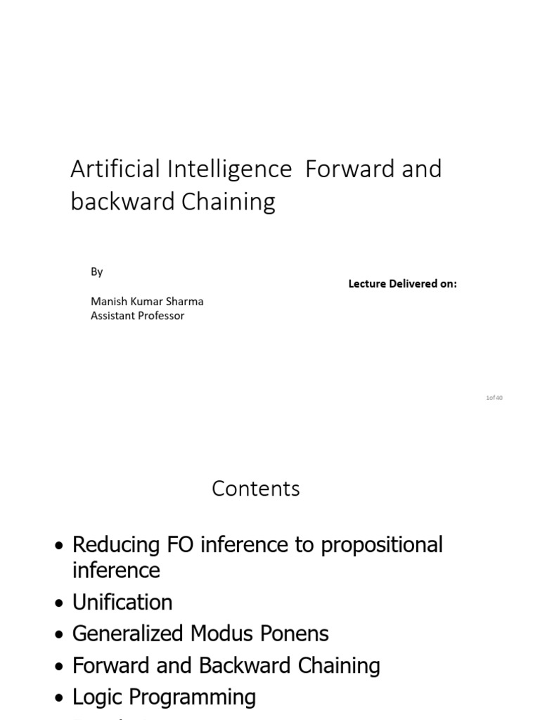 3-Forward and Backward Chaining | PDF | Mathematical Logic | Logic
