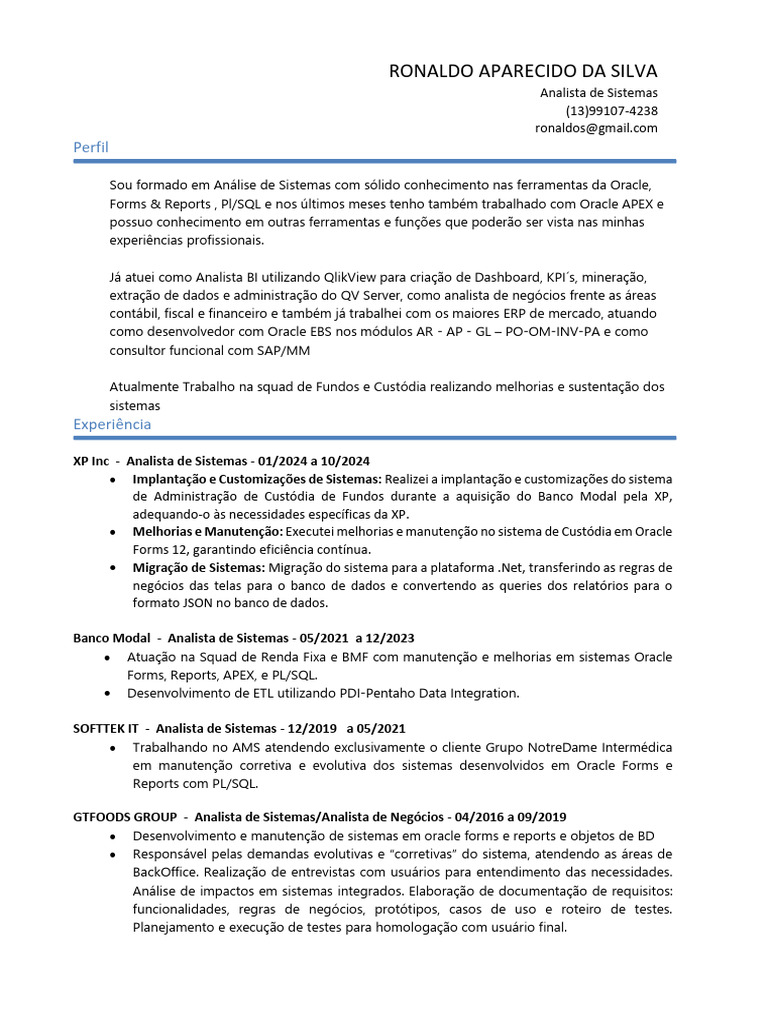 CV Ronaldo | PDF | Análise de sistemas | Gestão de dados