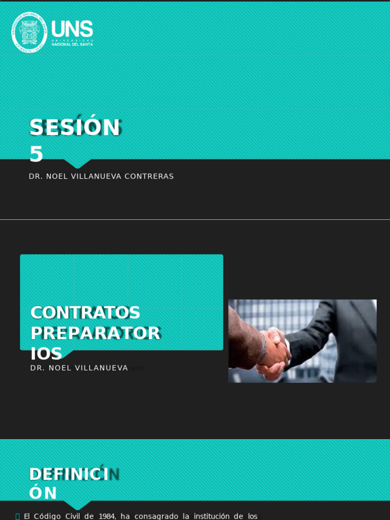 Sesión-5 Contratos Preparatorios, Prestaciones Reciprocas y Contr. de ...