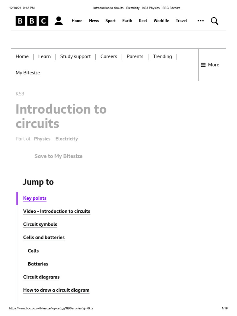 Introduction To Circuits - Electricity - KS3 Physics - BBC Bitesize ...