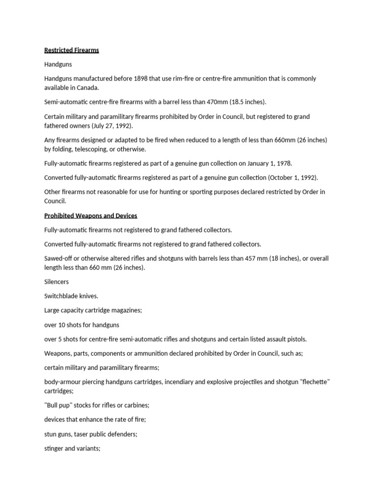 Restricted Firearms | PDF