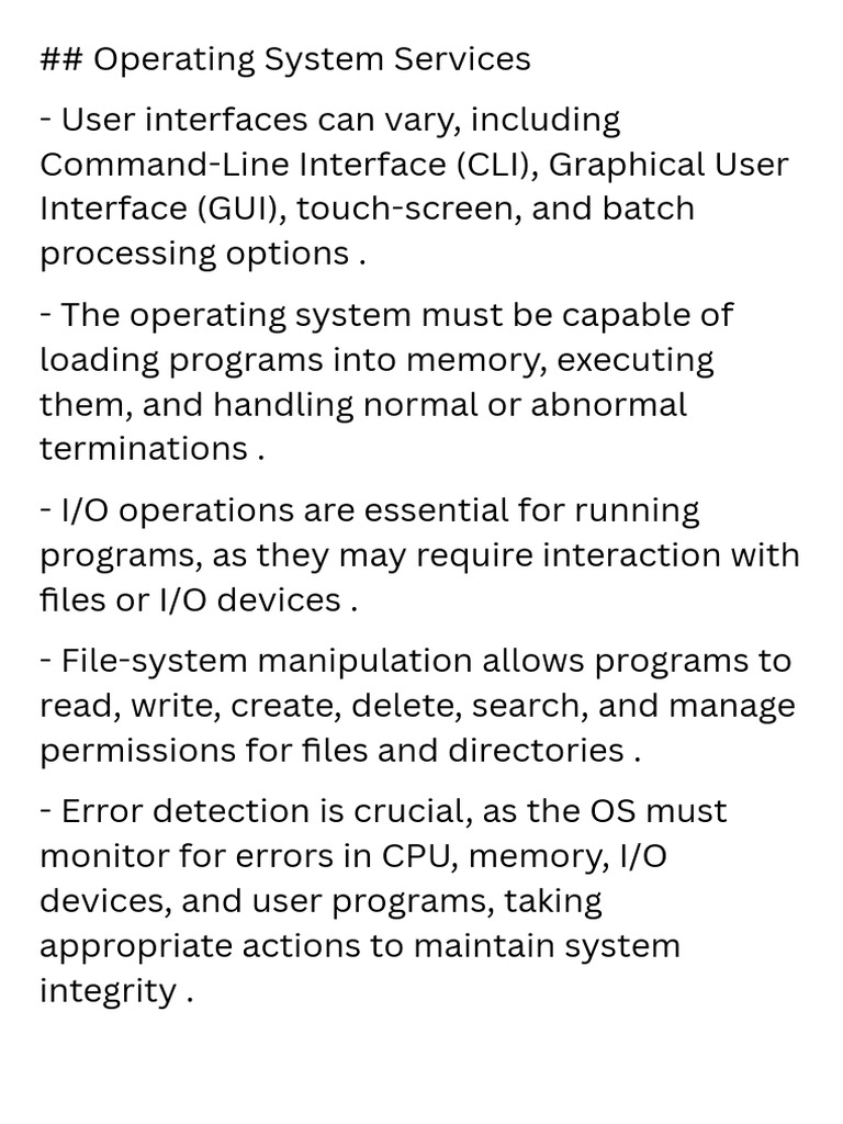 ## Operating System Services | PDF | Operating System | Graphical User Interfaces