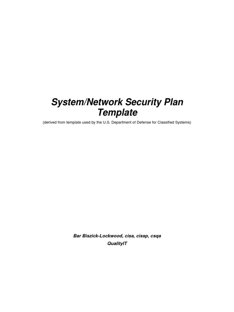 Security Plan Template | PDF | Classified Information | Computer Security