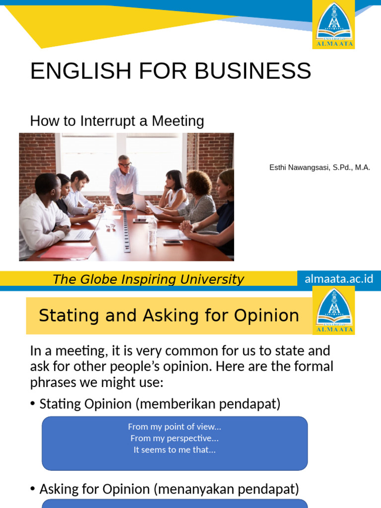 Meeting 11 (How To Interrupt A Meeting) | PDF