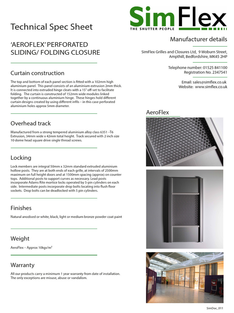 Technical Specification Aeroflex | PDF