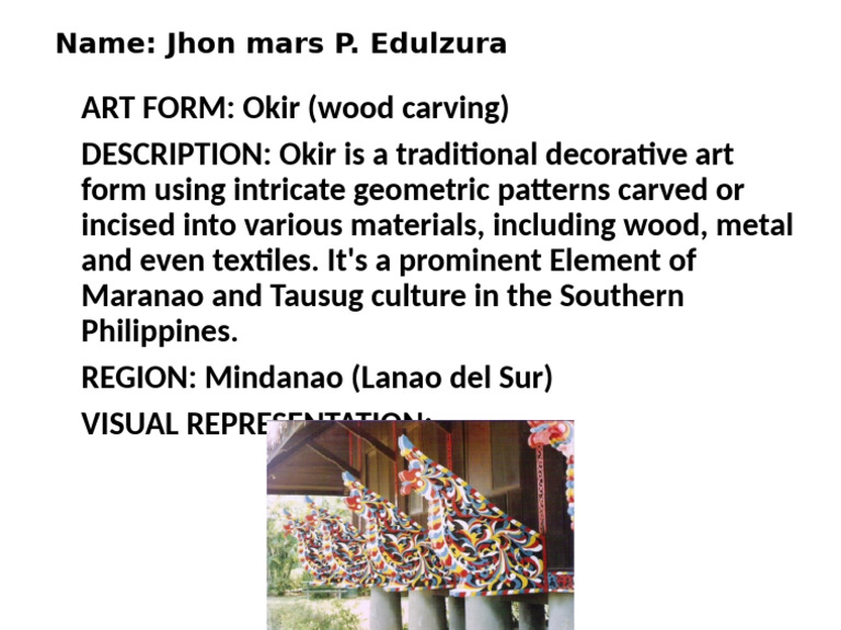 Maranao Okir Wood Carving Art | PDF