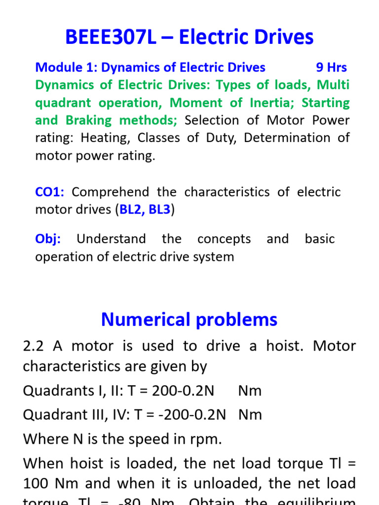 Lecture 8 Module 1 BEEE307L-08-01-2025 | PDF
