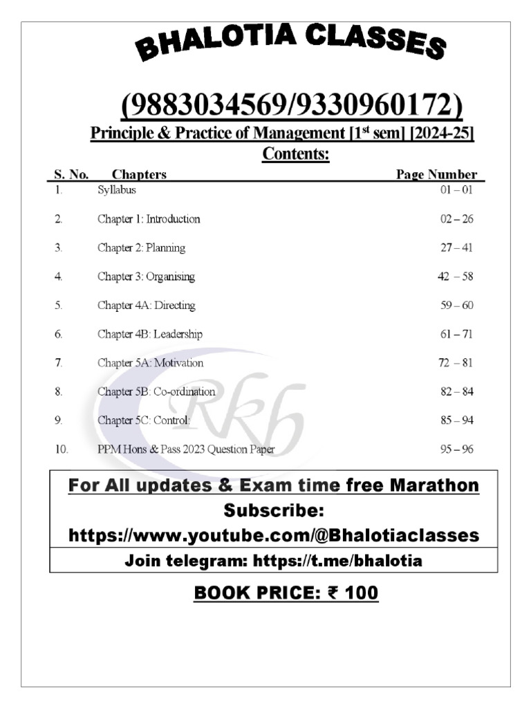 1st Sem PPM 2025 (By Bhalotia) | PDF