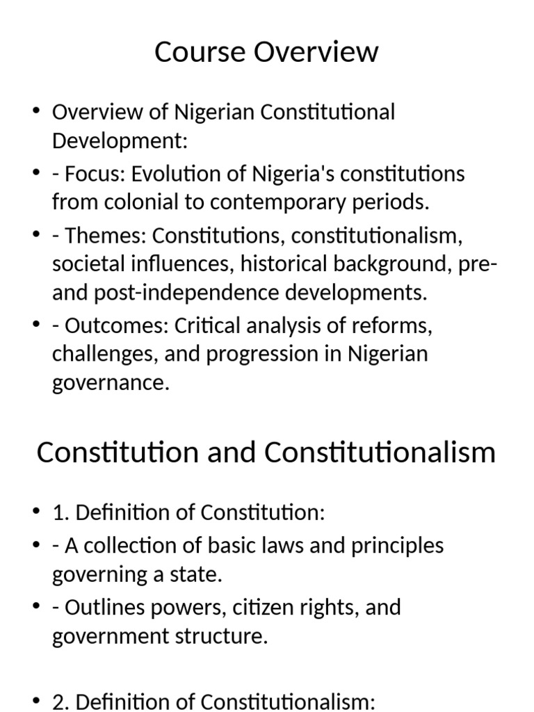 Nigerian Constitutional Development Final | PDF | Governance | Constitution