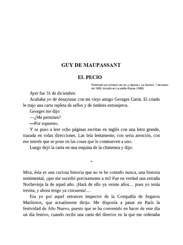 5 - DE MAUPASSANT, GUY - El Pecio (Trad. José Ramón Monreal) | PDF