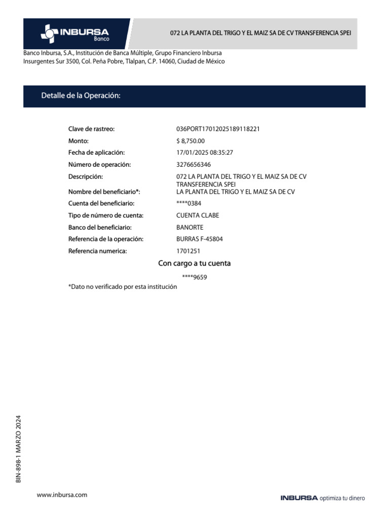 Comprobante Inbursa Pdf