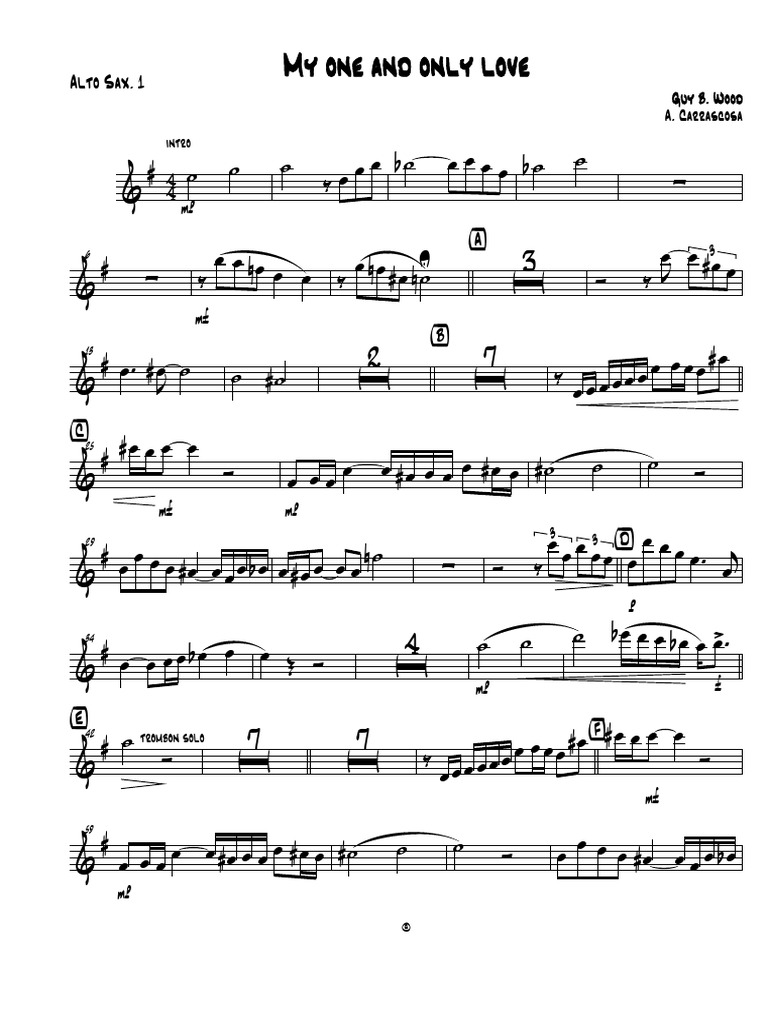 My One and Only Love - Alto Sax. 1 | PDF