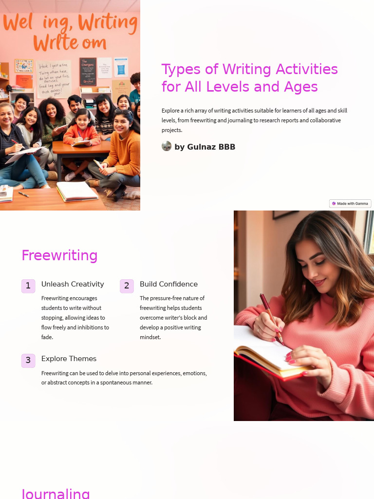 Engaging Writing Activities for All Ages | PDF | Narrative | Communication