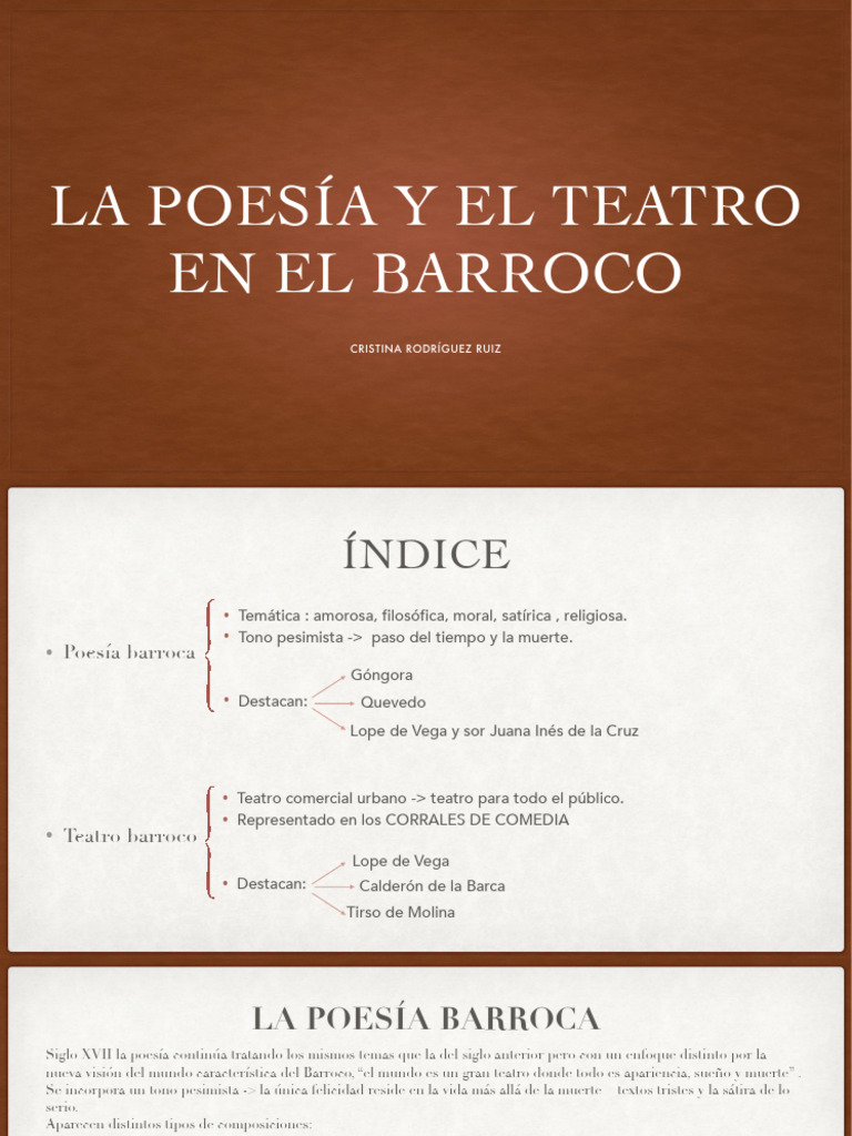 Poesía y Teatro Barroco: Temas y Autores | PDF | Barroco | Poesía