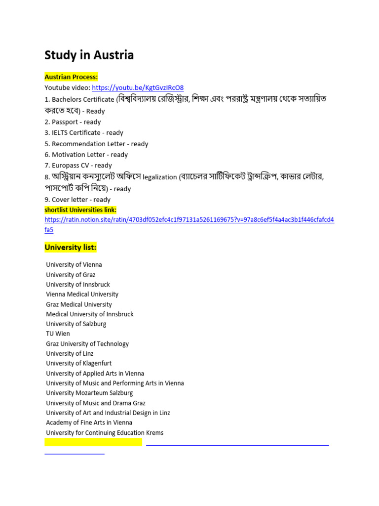 Study in Austria | PDF