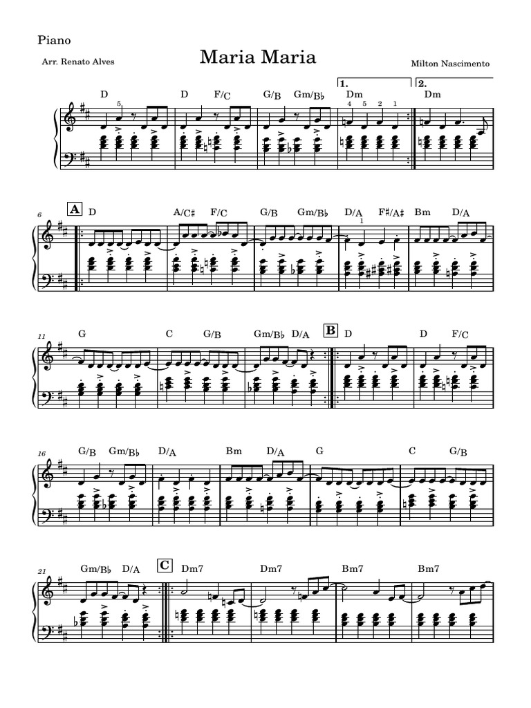 Maria Maria Grade in D-Piano | PDF