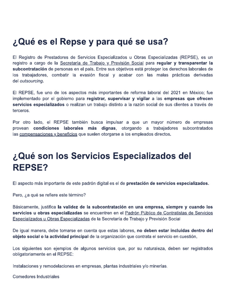 REPSE | PDF