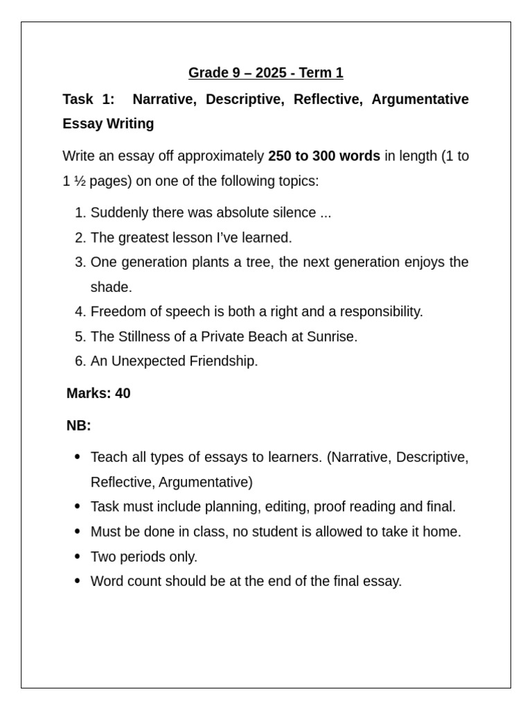 Grade 9 Essay | PDF