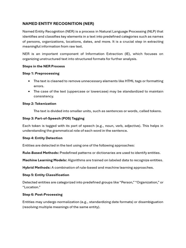 Understanding Named Entity Recognition | PDF | Machine Learning | Part ...