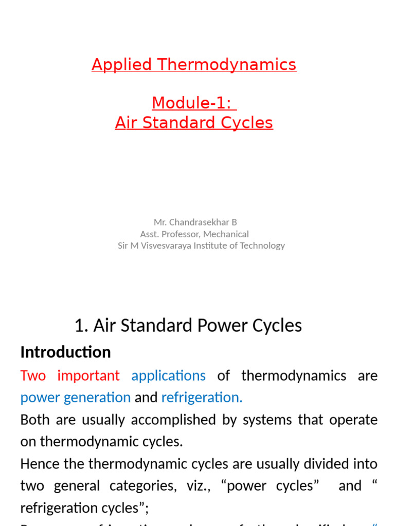 Air Standard Cycles in Thermodynamics | PDF | Diesel Engine | Gases
