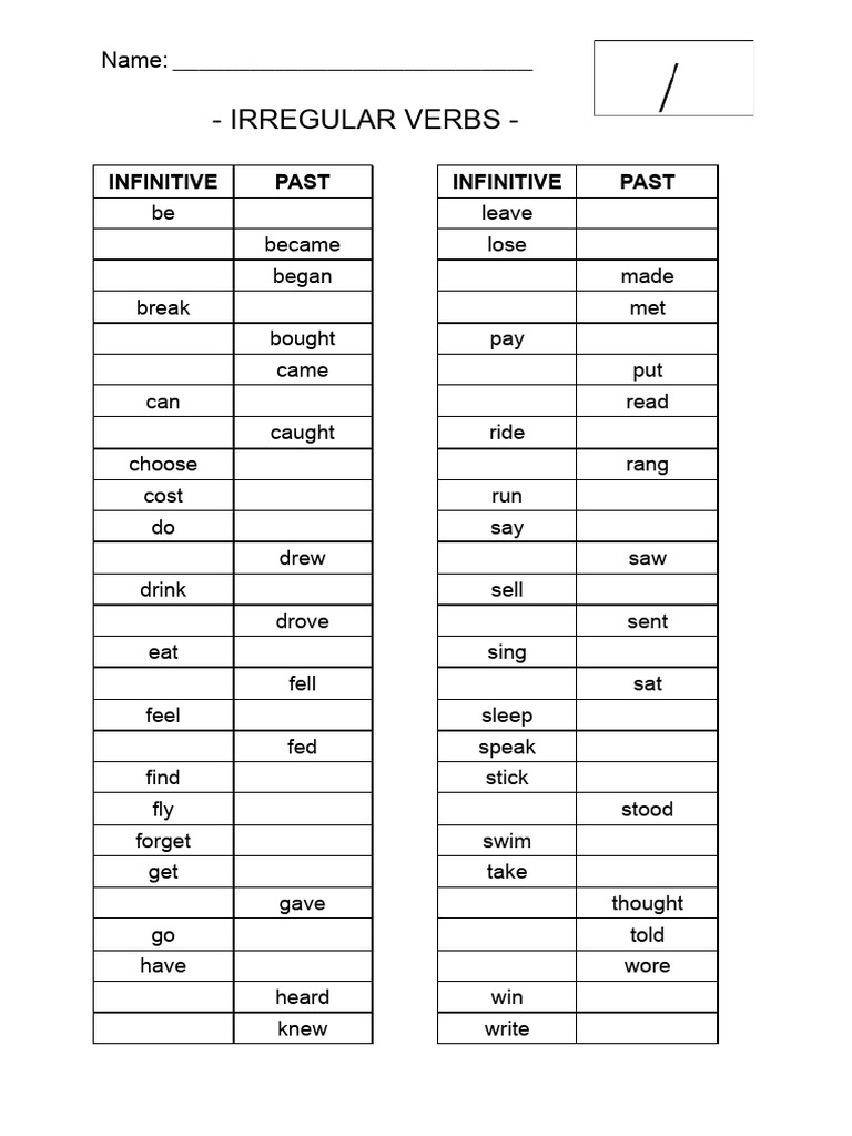 Kupdf Irregular Verbs.doc | PDF