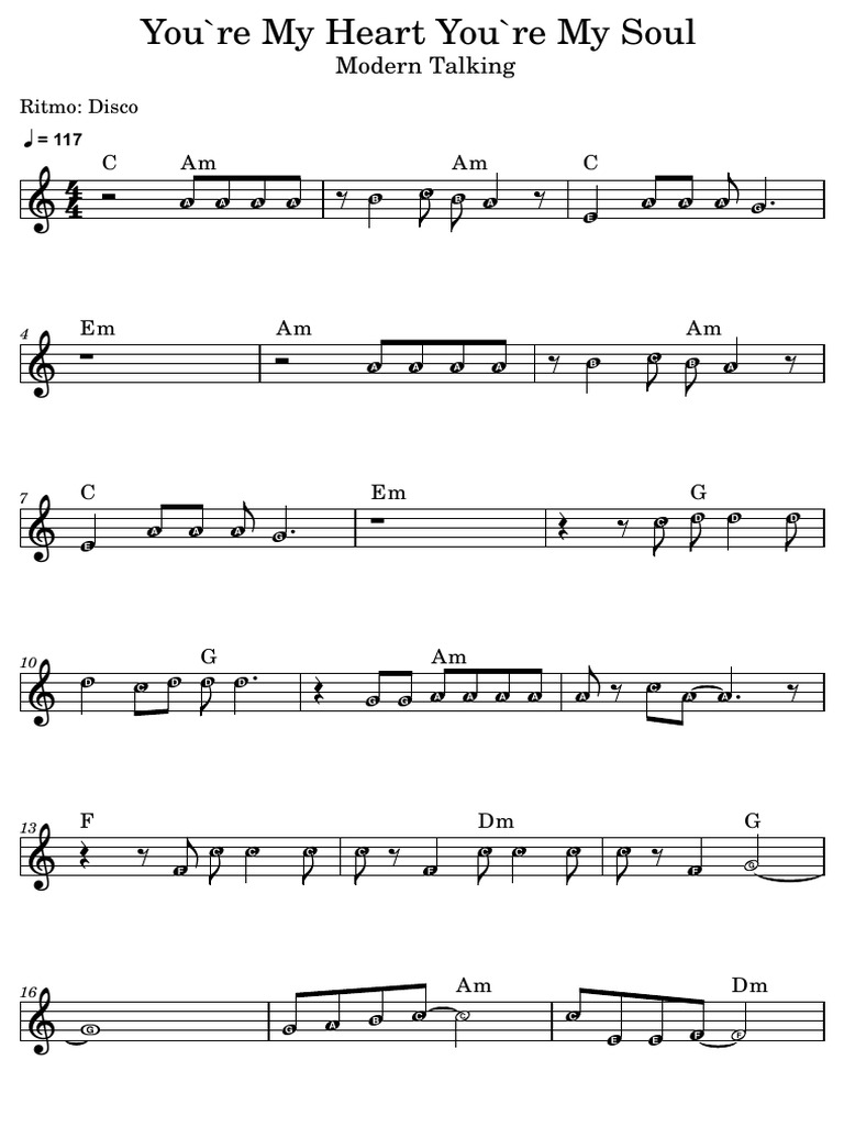 You're My Heart You're My Soul-Modern Talking (Cifrada) | PDF