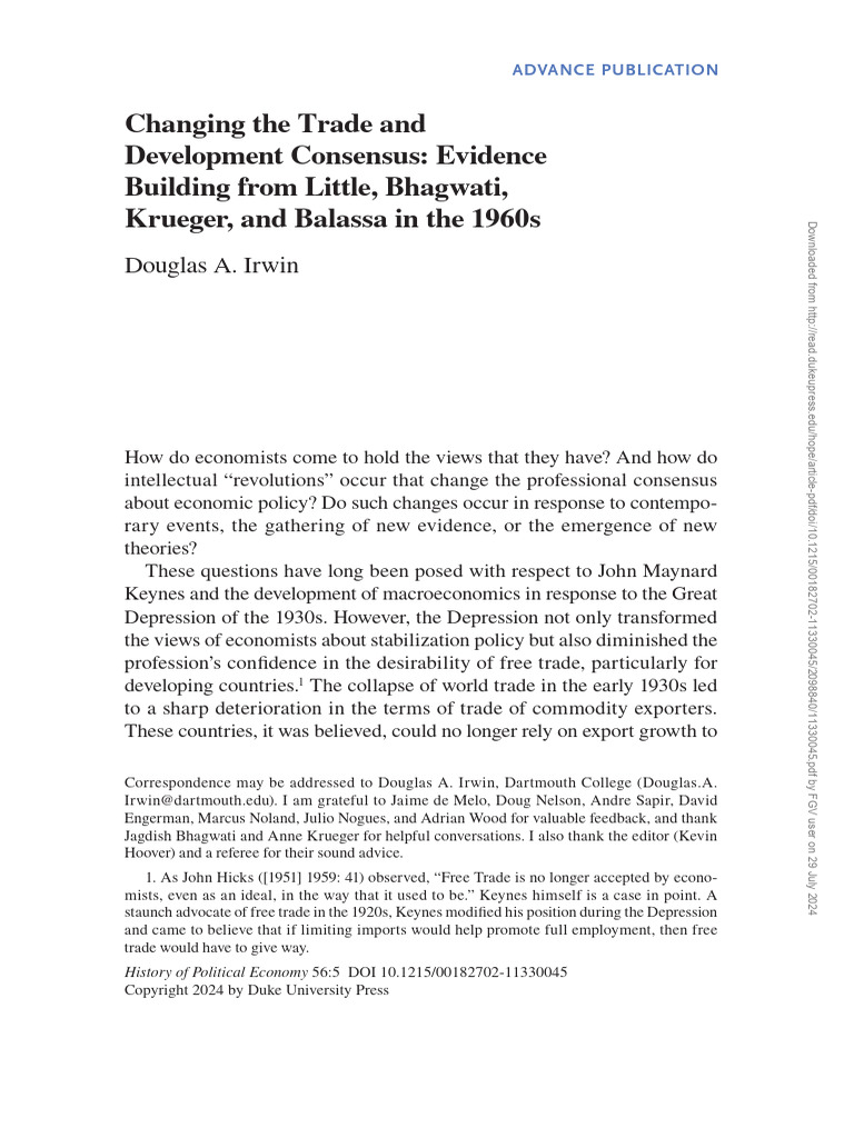 Changing The Trade and Development Consensus | PDF | Economies | Trade