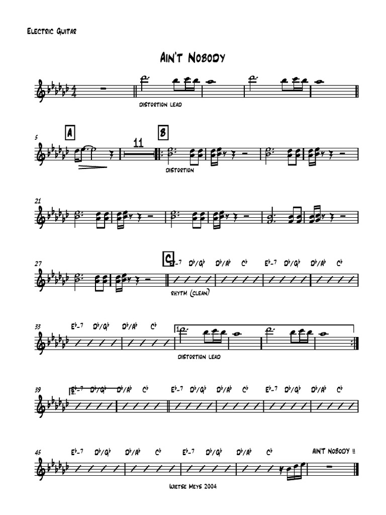Ain't Nobody Guitar Tabs | PDF