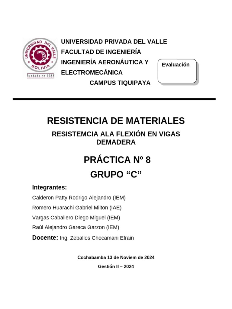 Labo.8 Resis | PDF | Viga (Estructura) | Resistencia de materiales