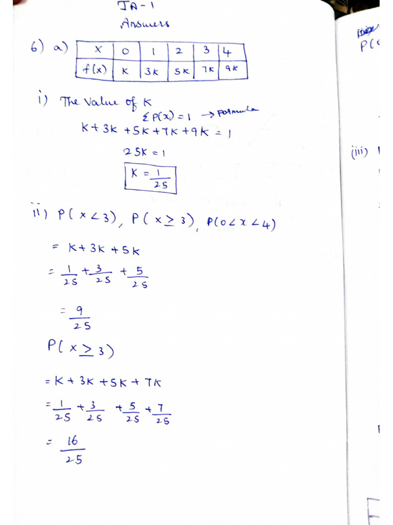 Maths (IA-1) Answers | PDF