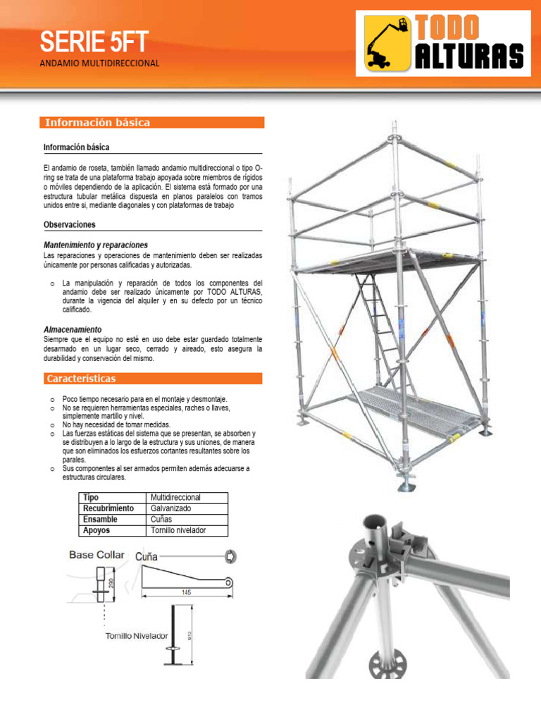 Andamio Multidireccional (Ficha Tecnica, Armado, Hoja de Vida y ...