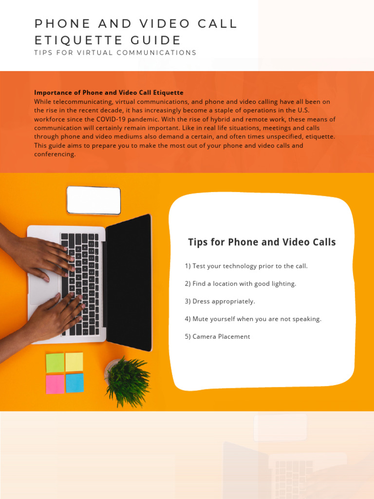 Phone and Video Call Etiquette | PDF | Videotelephony | Video