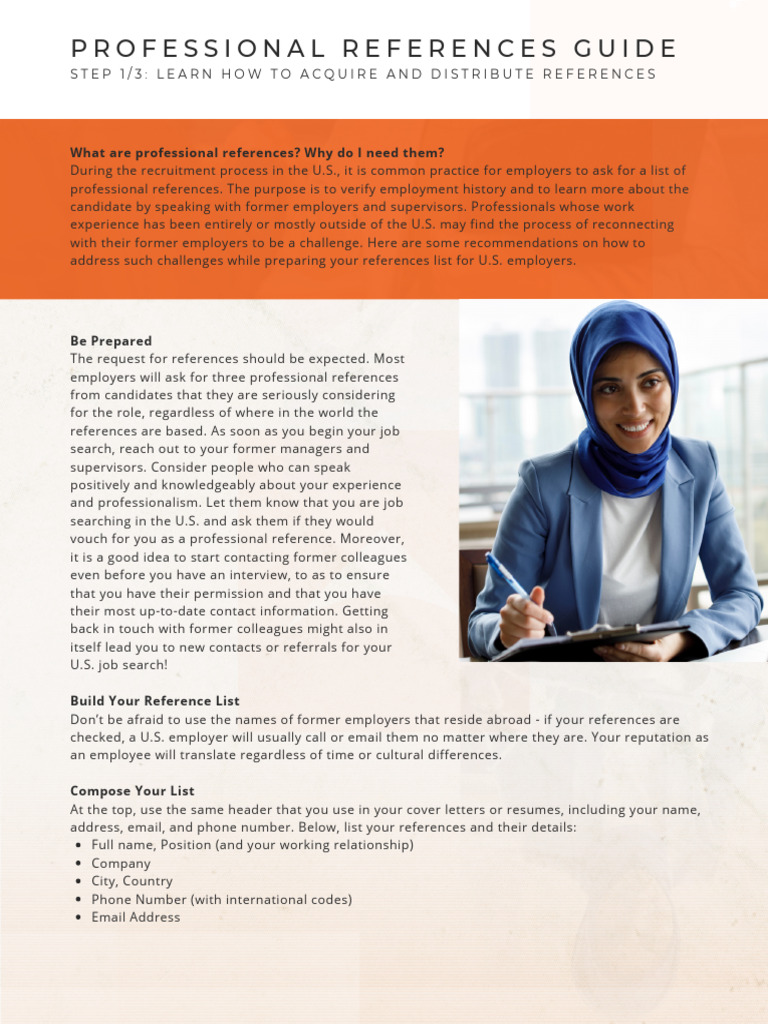 Professional References Guide For Job Seekers Pdf