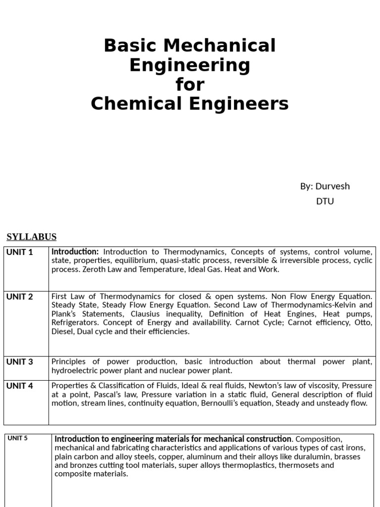 (Unit 1.2) Basic Mechanical Engineering | PDF | Heat | Thermodynamics