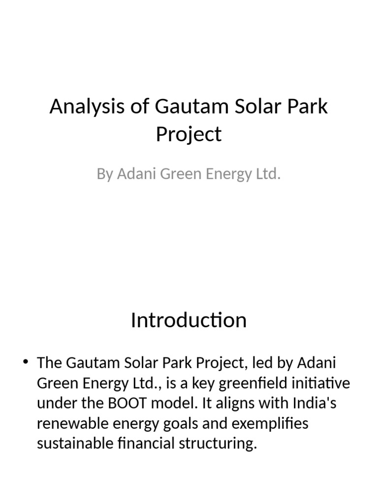 Gautam Solar Park Analysis | PDF