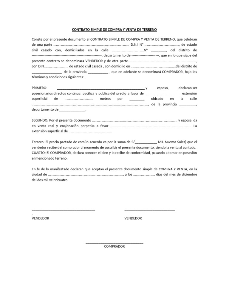 Contrato Compra y Venta | PDF